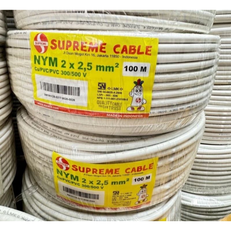 Jual Kabel Supreme Kawat Tembaga NYM 2X2.5 NYM 2X2.5 panjang 100 meter Original Supreme Cable ...
