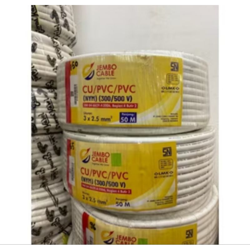 Jual Kabel Jembo NYM 3X2.5 NYM 3X2.5 Kawat Tembaga Panjang 50 meter Original Jembo Cable ...