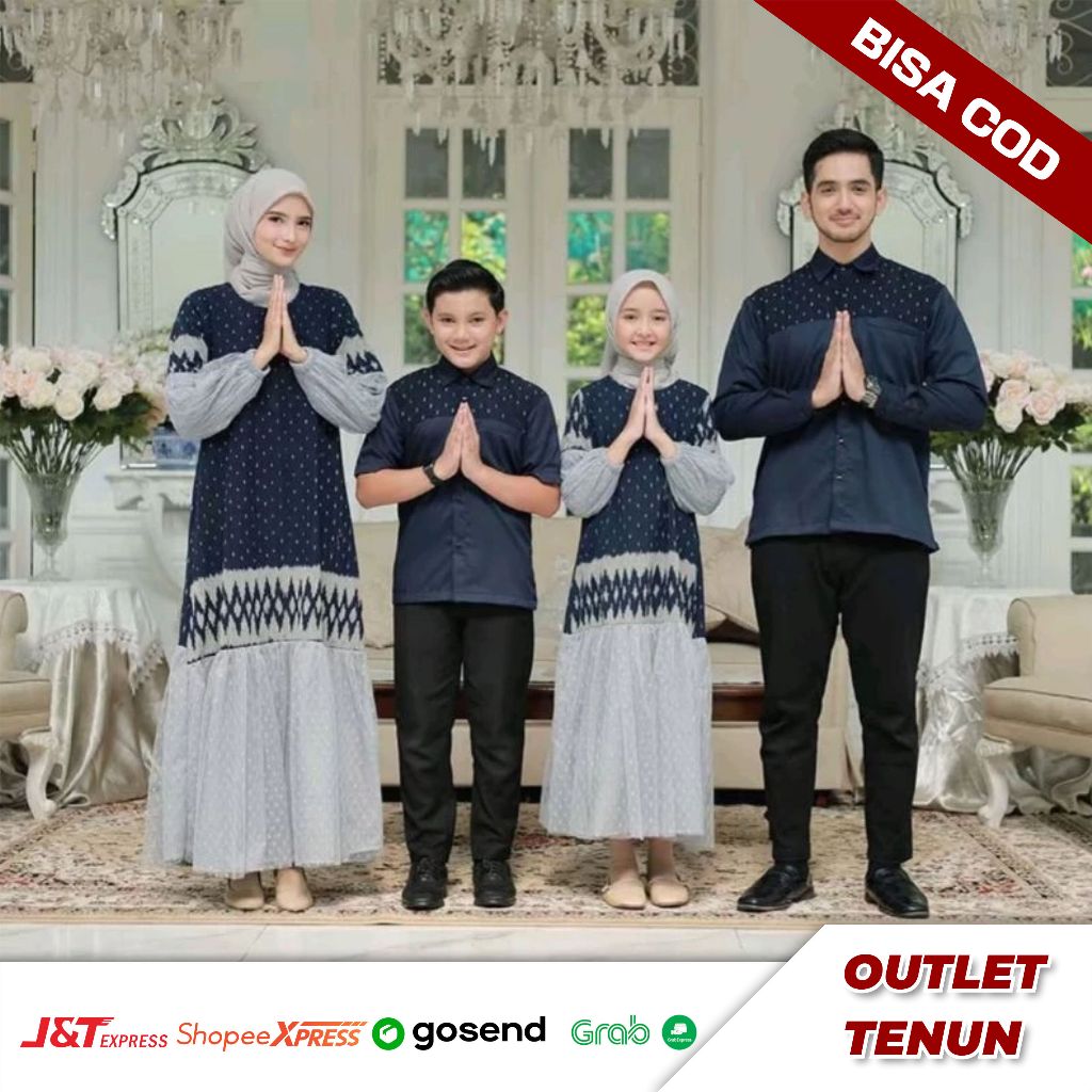 Jual Sarimbit ivana tenun troso, family ivana navy tenun, couple tenun ...