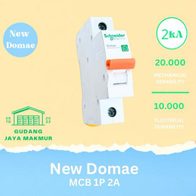 Jual MCB NEW SCHNEIDER 1 PHASE 2A 4A 6A 10A 16A 20A 25A 32A 40A | Shopee Indonesia