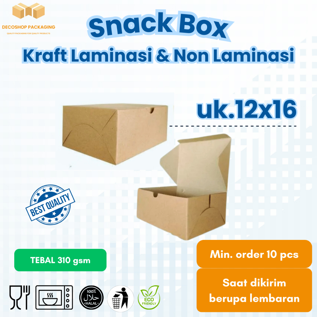 Jual Snack Box Dus Kue Box Snack Snack Box Isi 4 macam Kraft Motif ...