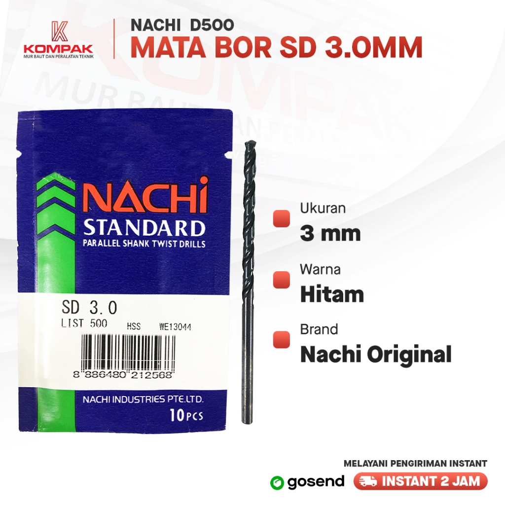 Jual ( 3mm ) Matabor Mata Bor Nachi Besi Aluminium HSS Drill Dril Drills Naci 3 mm Asli | Shopee ...