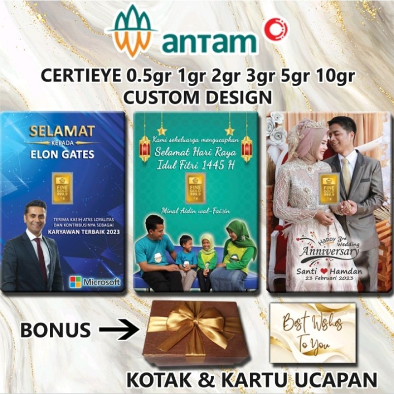 Jual Logam Mulia Emas ANTAM Custom Design Gift Series Certieye ...