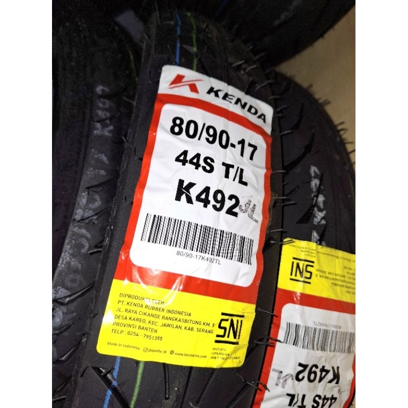Jual Kenda Ban Luar Tubeless 80/90-17 K492 | Shopee Indonesia