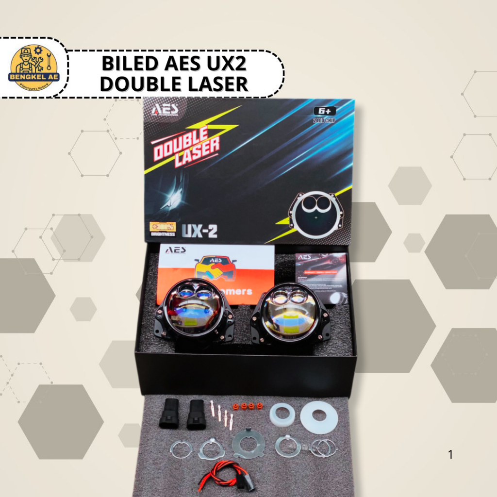Jual Projector Bi Led Biled Double Laser 3 Inchi Inch AES UX2 UX-2 70 ...