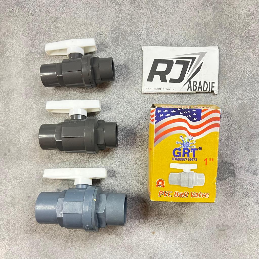 Jual Ball Valve PVC Stop Kran Keran Plastik Tebal USA GRT 1/2" 3/4" 1" | Shopee Indonesia