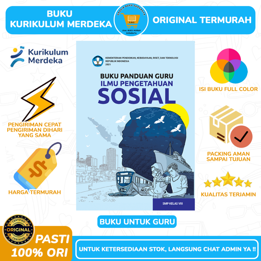 Jual Buku Panduan Guru IPS Ilmu Pengetahuan Sosial Kelas 8 SMP - Buku Paket Kumer - Kurikulum ...