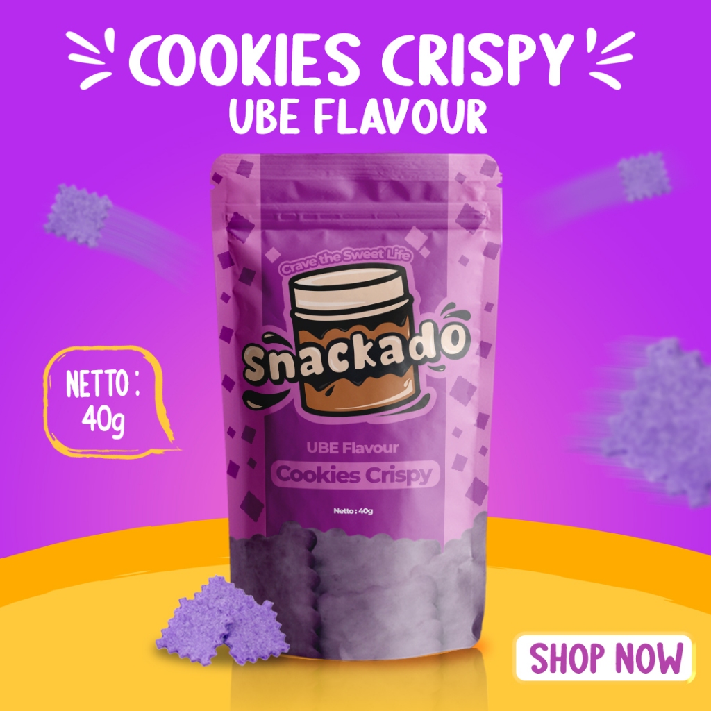Jual Snackado Crispy Cookies Variant Ube 40g | Shopee Indonesia