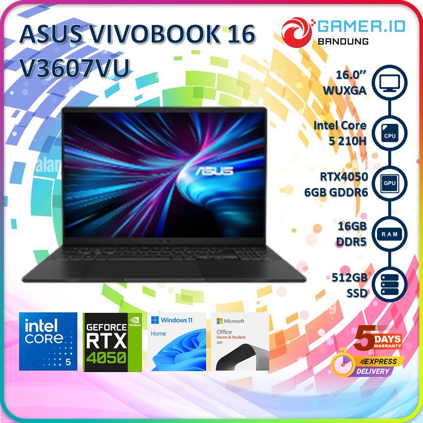 Jual ASUS VIVOBOOK 16 V3607VU CORE 5 210H RTX4050 16GB 512GB 16" WUXGA ...