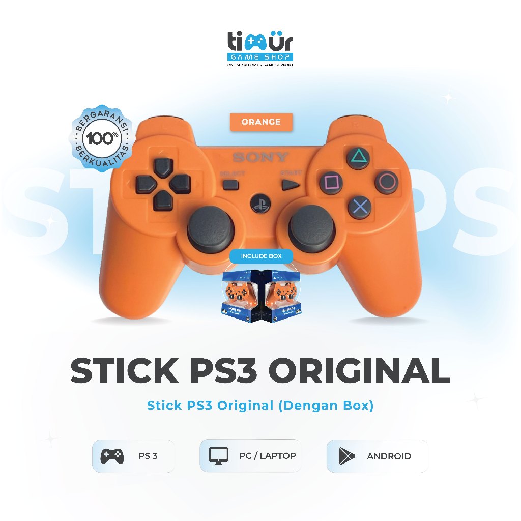 Jual Stik Stick PS3 Wireless Original Ori Pabrik Warna Orange | Shopee ...