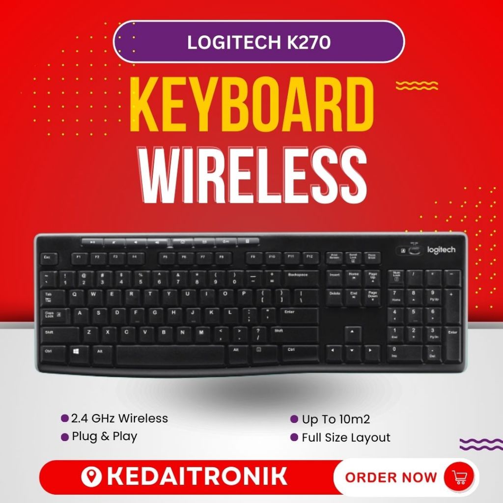 Jual Logitech K270 Wireless Keyboard Full Size Original Garansi Resmi ...