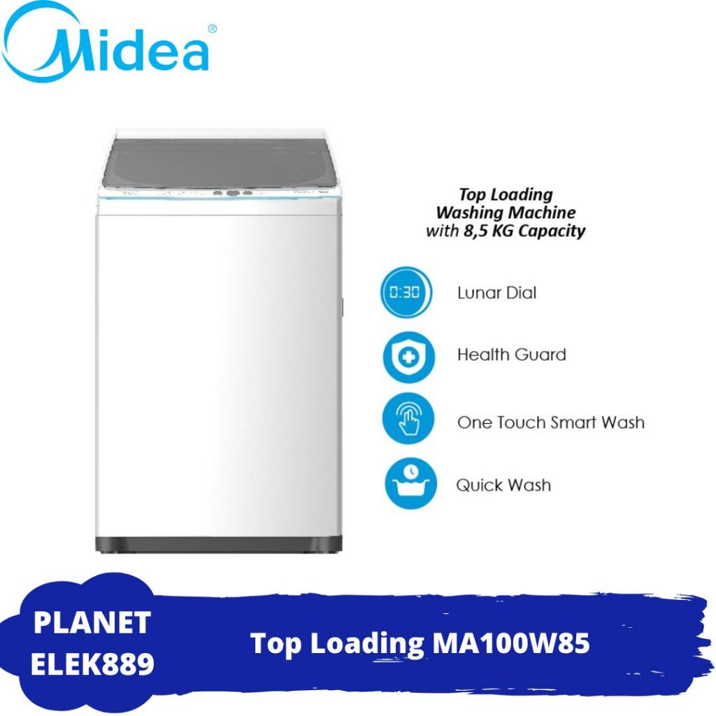 Jual Mesin Cuci 1 Tabung Midea MA100W85 Top Loading Washing Machine 8 ...