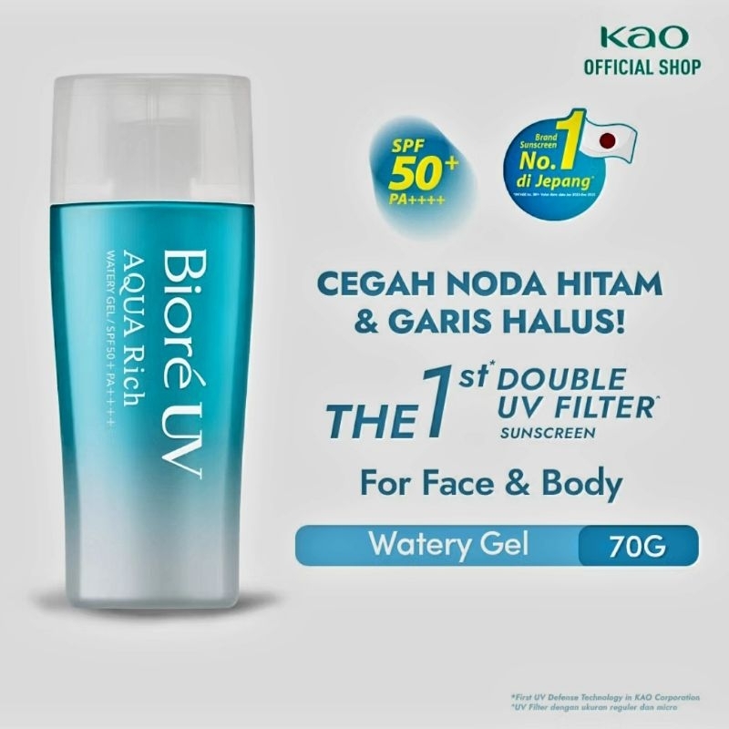 Jual Biore UV Aqua Rich Watery Gel SPF 50 PA++++ 70 ml | Shopee Indonesia
