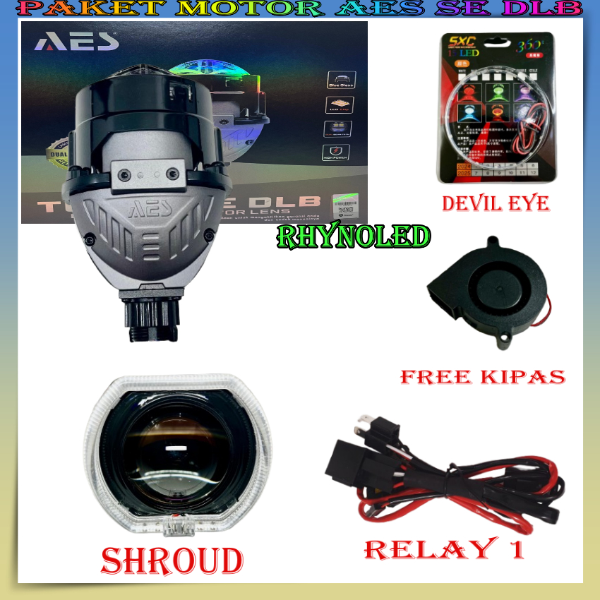 Jual PAKET MOTOR PROJECTOR BILED AES TURBO SE DLB 2.5 INCH DUAL LOW ...