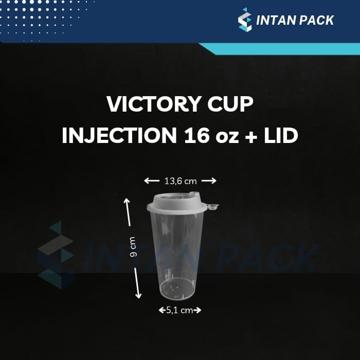Jual Cup Injection Plastik 16 oz 480 ml + Lid Victory (25 pcs) | Shopee Indonesia