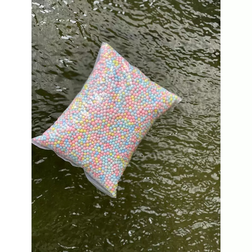 Jual Kekinian Styrofoam Butir Putih Dan Warna Butiran Foam Floam Slime ...