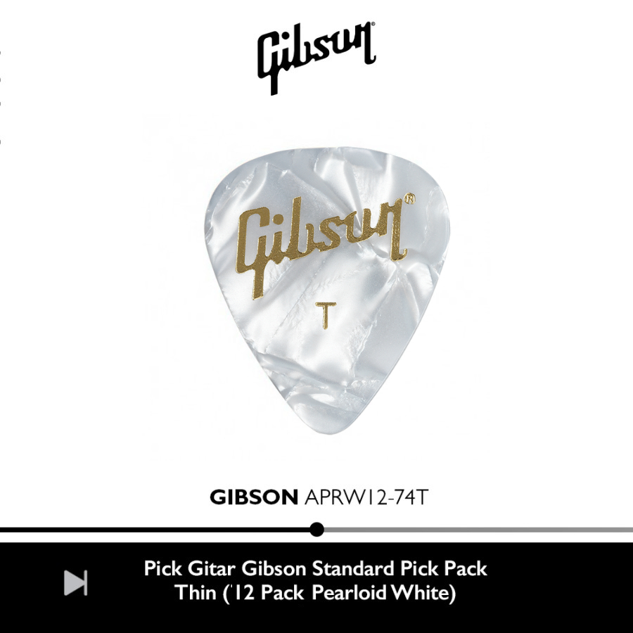 Jual Pick Gitar Gibson Standard Pick Pack, Thin (12 Pack, Pearloid ...
