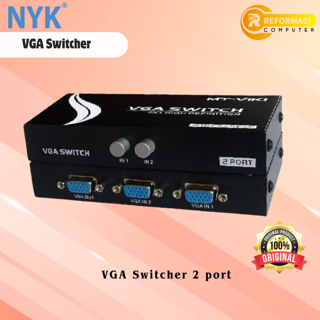 Jual NYK VGA Switcher 2 port switch vga 2port | Shopee Indonesia