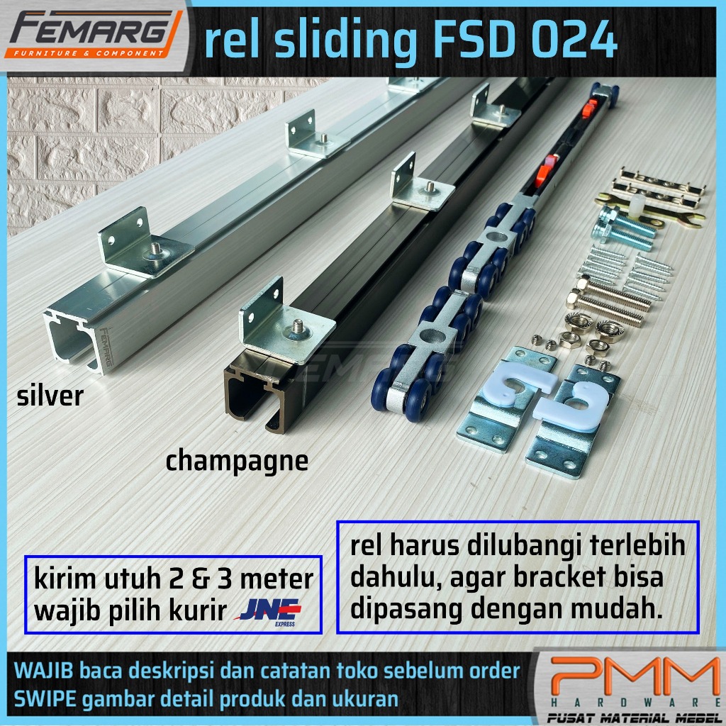 Jual rel sliding FSD 024 FEMARG | folding pintu slide | Shopee Indonesia