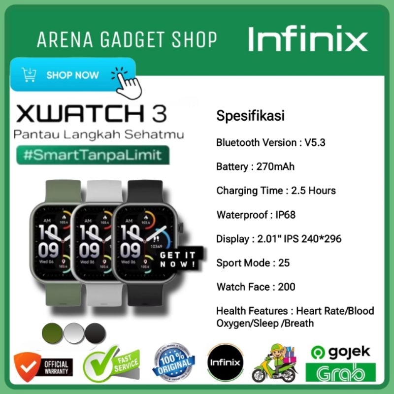 Jual Infinix XWatch 3 XW3 | Smart Watch 3 New Garansi Resmi Infinix ...
