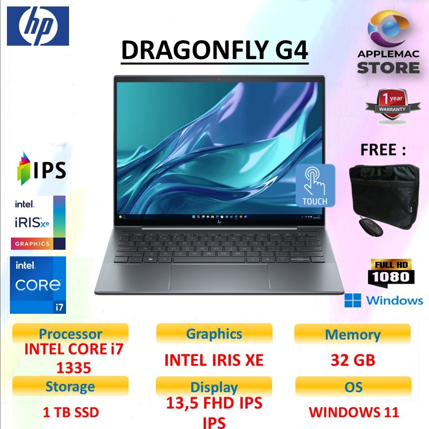 Jual Laptop Touch HP Dragonfly G4 Intel Core EVO i7 1335U 32GB DDR5 1TB ...