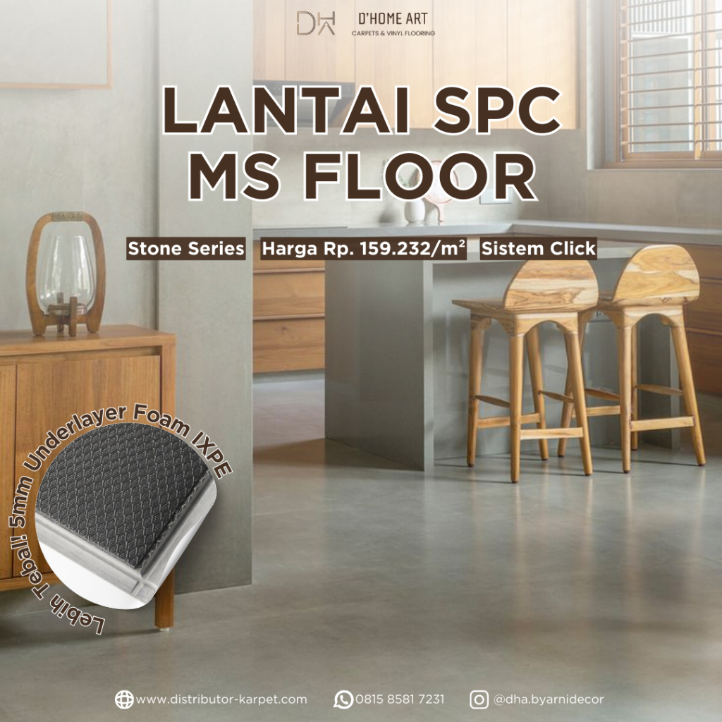 Jual Lantai SPC Motif Stone / SPC Flooring / Lantai SPC Harga Permeter ...