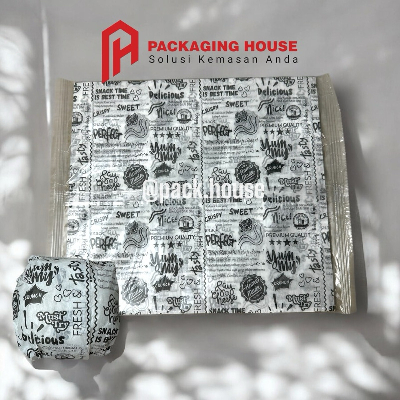 Jual [100 LEMBAR] MG PAPER HITAM YUMMY 25x27 | KERTAS NASI KFC MOTIF ...