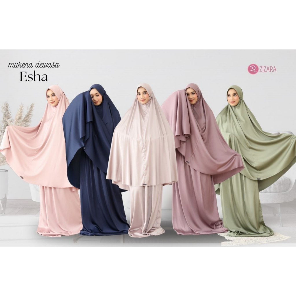 Jual ESHA MUKENA BY ZIZARA NYAMAN INDAH ADEM BAHAN ALLURE SATIN ...