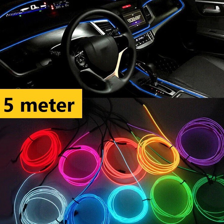 Jual Miliki Lampu LED strip neon interior mobil usb 5m dekorasi ...