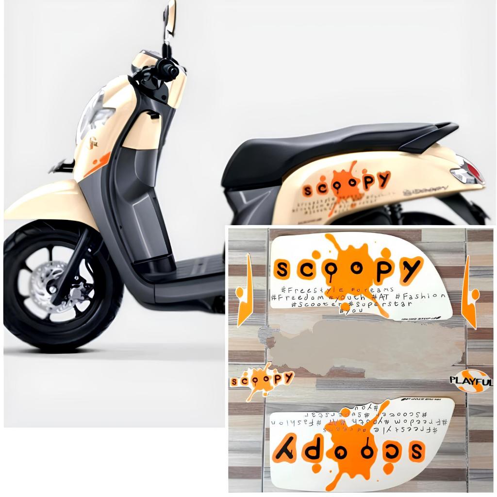 Jual stiker striping honda scoopy fashion 2016 2017 cream lis body ...
