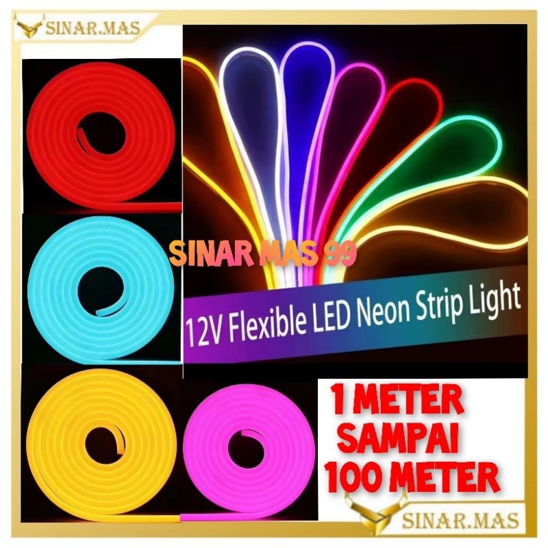 Jual Lampu LED neon flex selang flexible 12 VOLT meteran flexible LED strip out door dc 12 VOLT ...