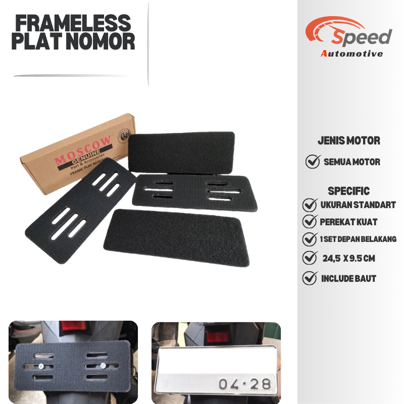 Jual FRAMELESS PLAT MOTOR NOPOL SET 2PCS UNIVERSAL MOSCOW PAPAN PLAT NO ...