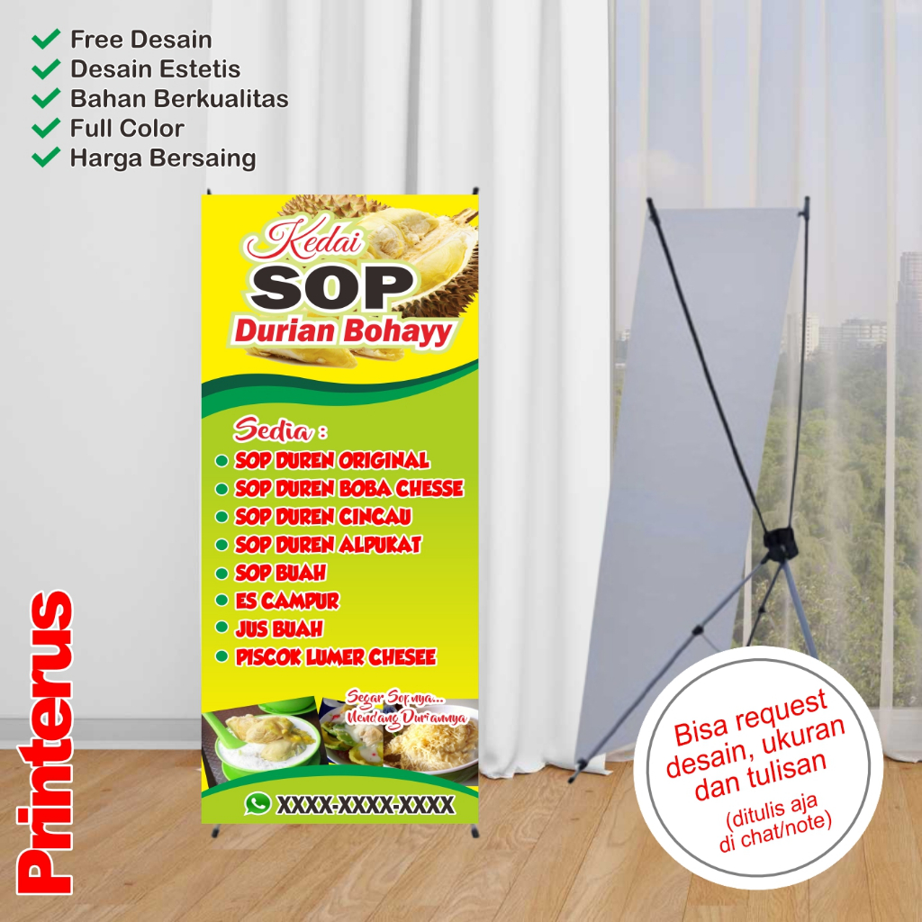 Jual Banner Sop Buah | Ukuran 60x160cm | Cocok untuk Warung Jualan ...