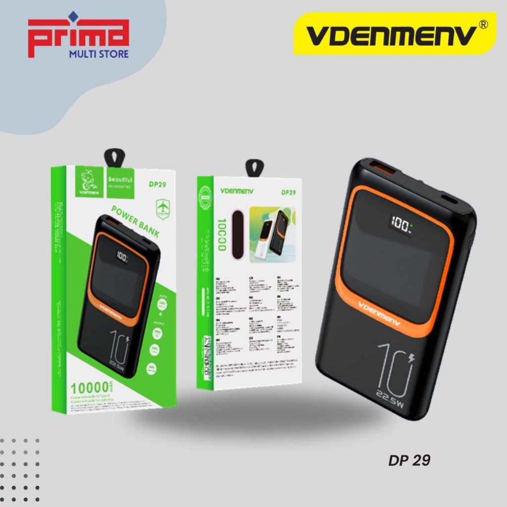 Jual VDENMENV DP29 10000mAh Powerbank Fast Charging Real Capacity for iPhone OPPO - Garansi 1 ...