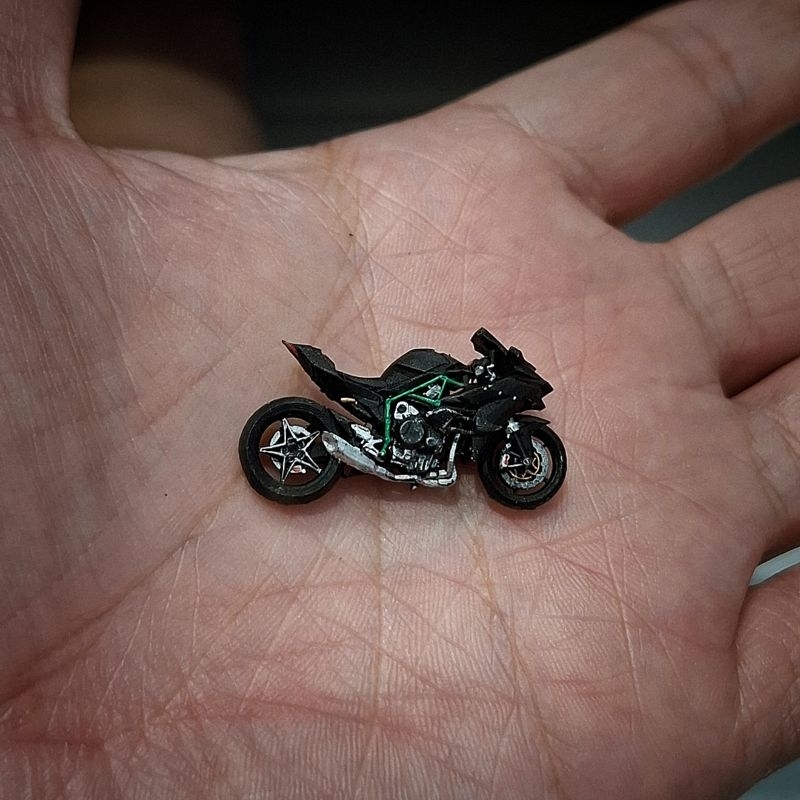 Jual 1/64 scale miniature motorbike ninja h2r black | Shopee Indonesia