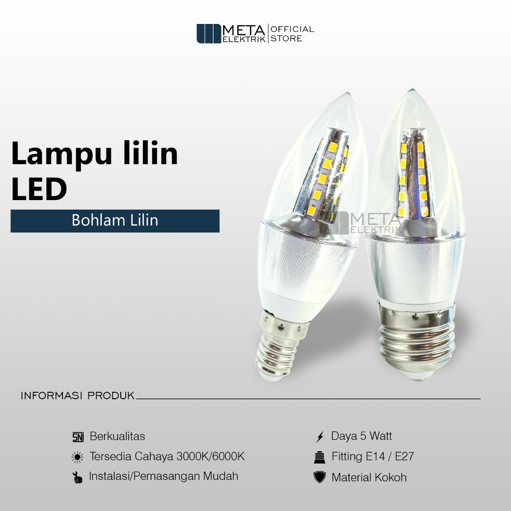 Jual Lampu candle LED 5watt bohlam model lilin 5watt | Shopee Indonesia