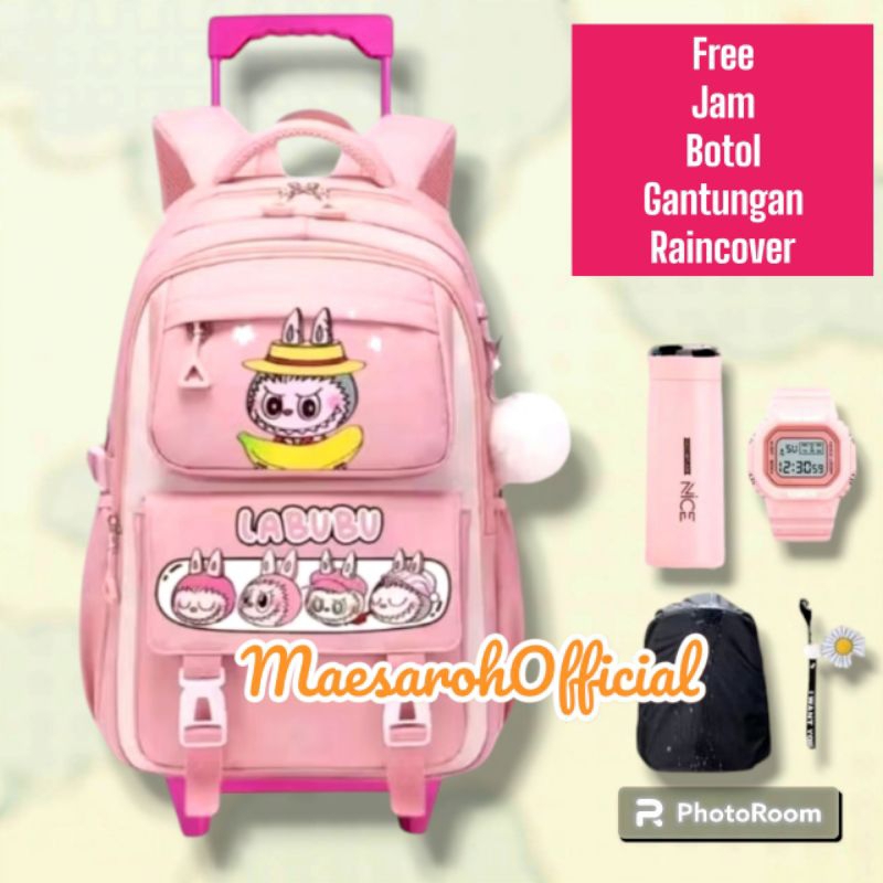 Jual VIRAL LABUBU TAS Troli Tas Dorong Anak Perempuan SD Boneka Labubu Viral | Shopee Indonesia