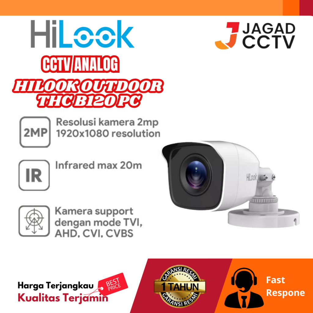 Jual HiLook CCTV Analog HILOOK Outdoor THC B120 PC 2MP | Shopee Indonesia