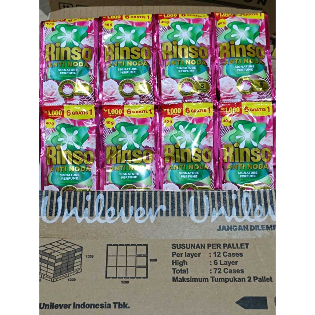Jual RINSO CAIR 1000AN ISI 48 SACHET BONUS 8 SACHET 40ML | Shopee Indonesia