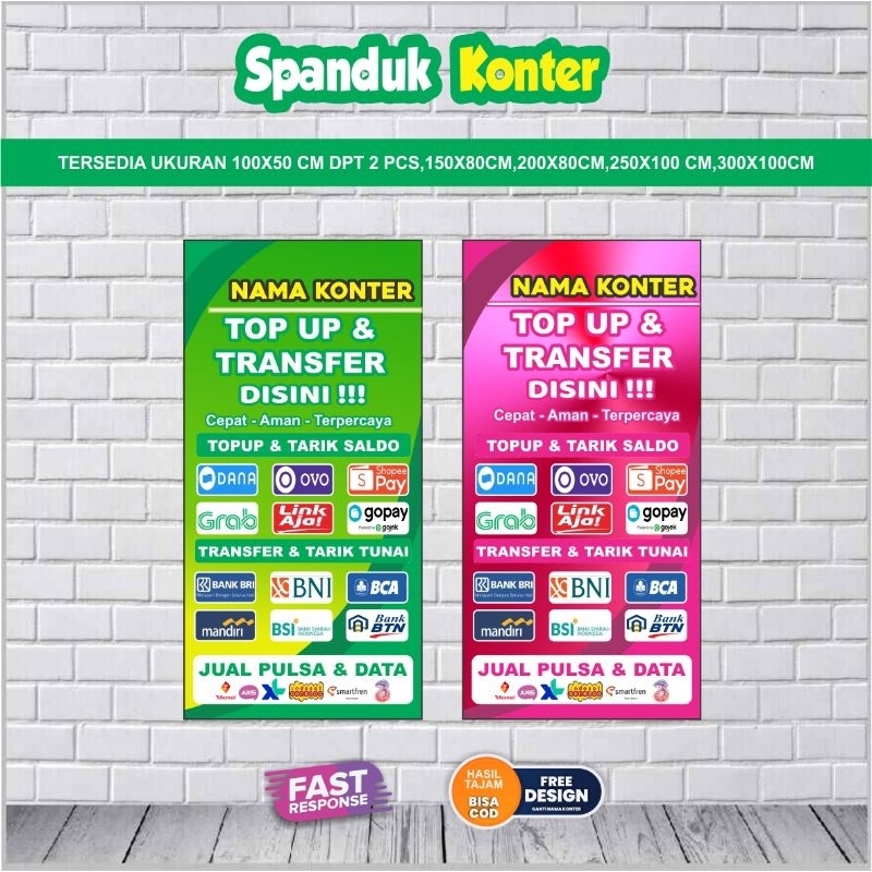Jual Spanduk / Baner konter pulsa custom Desain | Shopee Indonesia