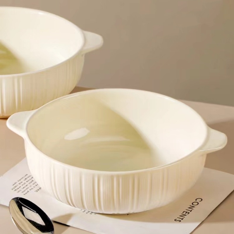 Jual Mangkuk Sup Jumbo Model putih polos list gold | Shopee Indonesia