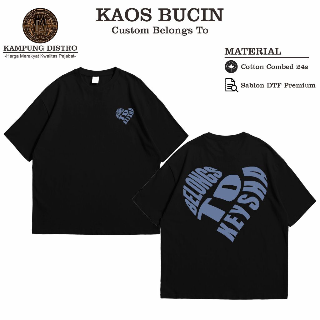 Jual Kaos Baju Bucin Love Custom Belongs To Aesthetic Tshirt Premium ...