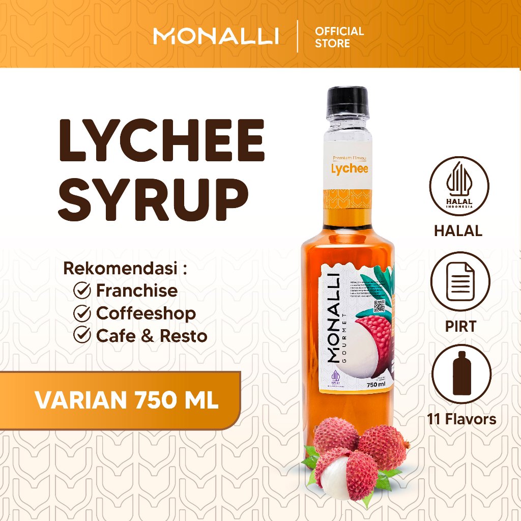 Jual Monalli Syrup - 750 mL Lychee Syrup / Sirup Leci Premium / Sirup ...