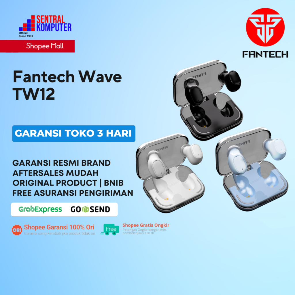 Jual Fantech TW12 / TW-12 Wave 12 TWS Audio Premium Quality Garansi ...