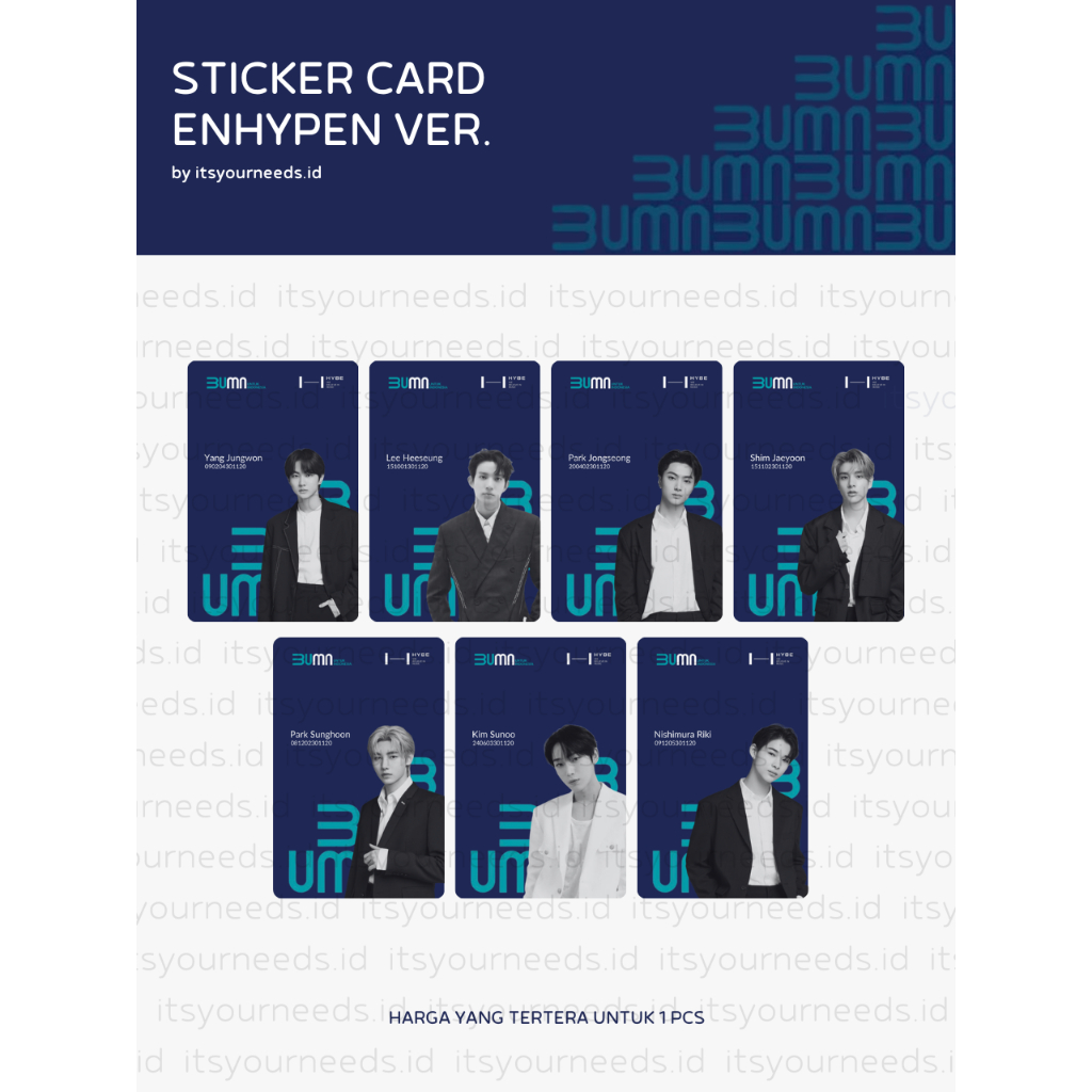 Jual STICKER CARD - SKIN CARD ENYHPEN VER BUMN ID CARD | Shopee Indonesia