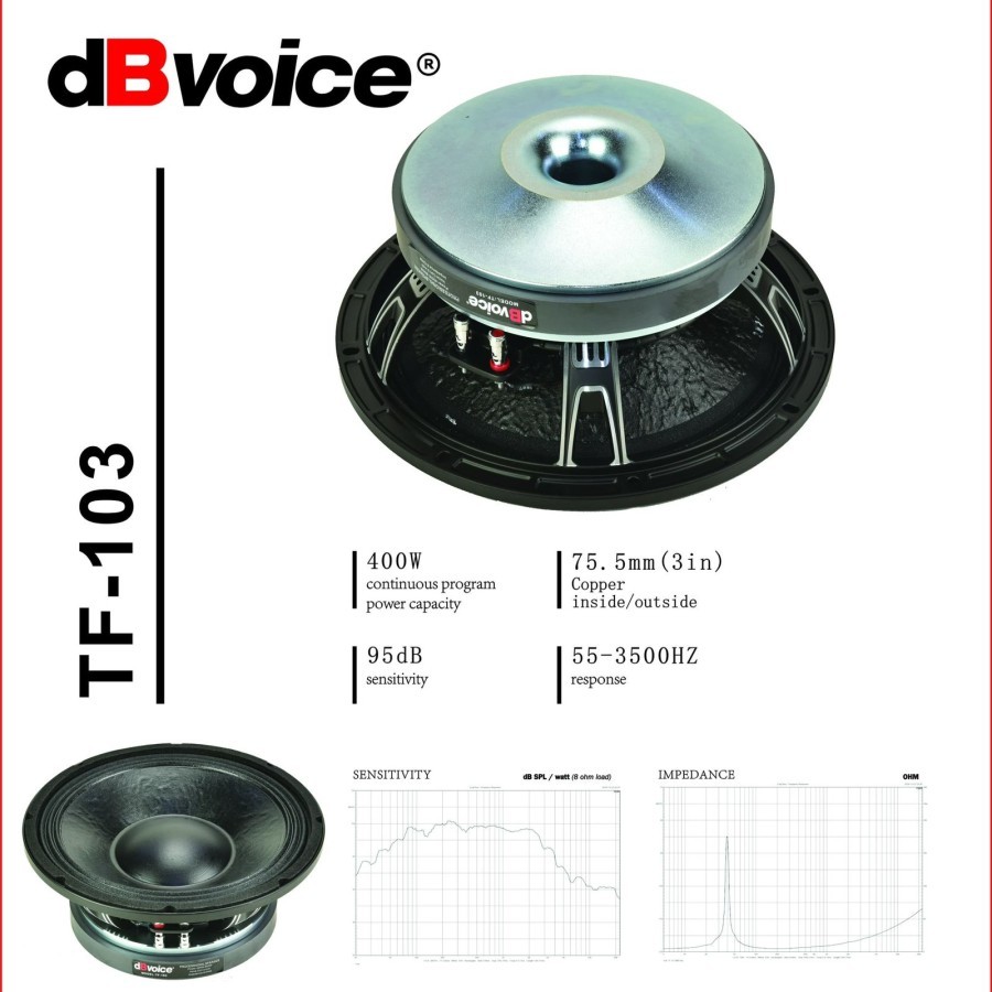 Jual Speaker Component dbVoice TF 103 Original 10 inch Komponen TF103 ...