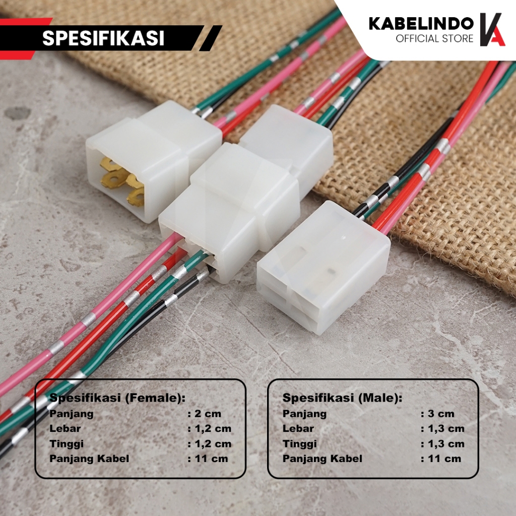 Jual Soket Konektor Kabel 4 Pin Besar / Socket Sambung Mobil Motor ...