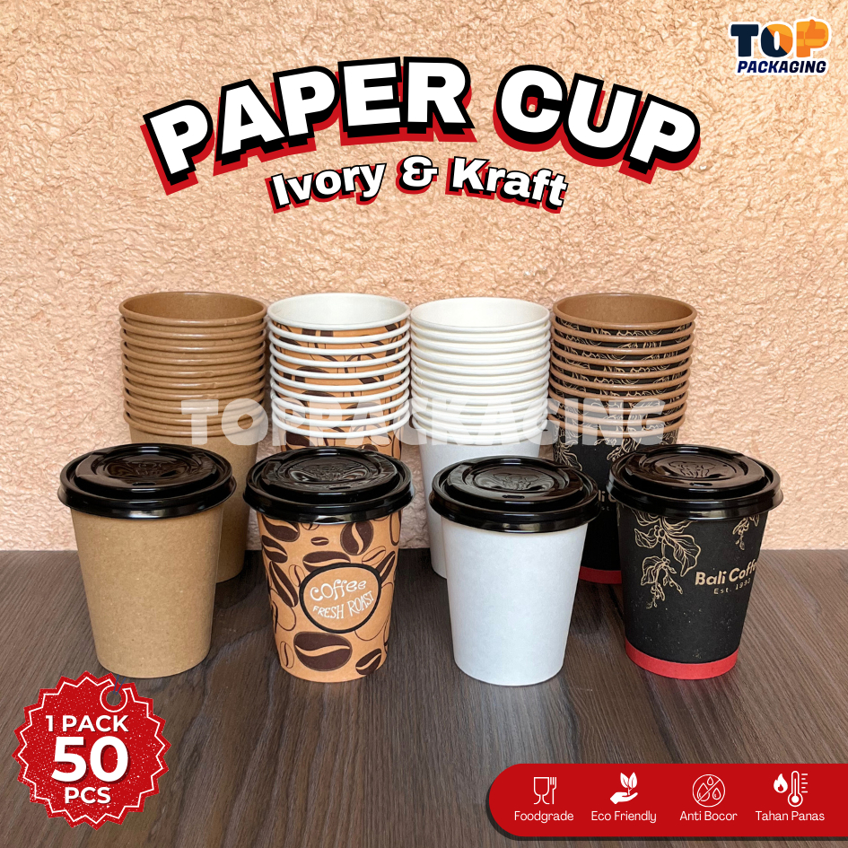 Jual Paper Cup 8 Oz 240ml Gelas Kertas Susu Teh Kopi Tahan Panas Polos Motif Foodgrade | Shopee ...