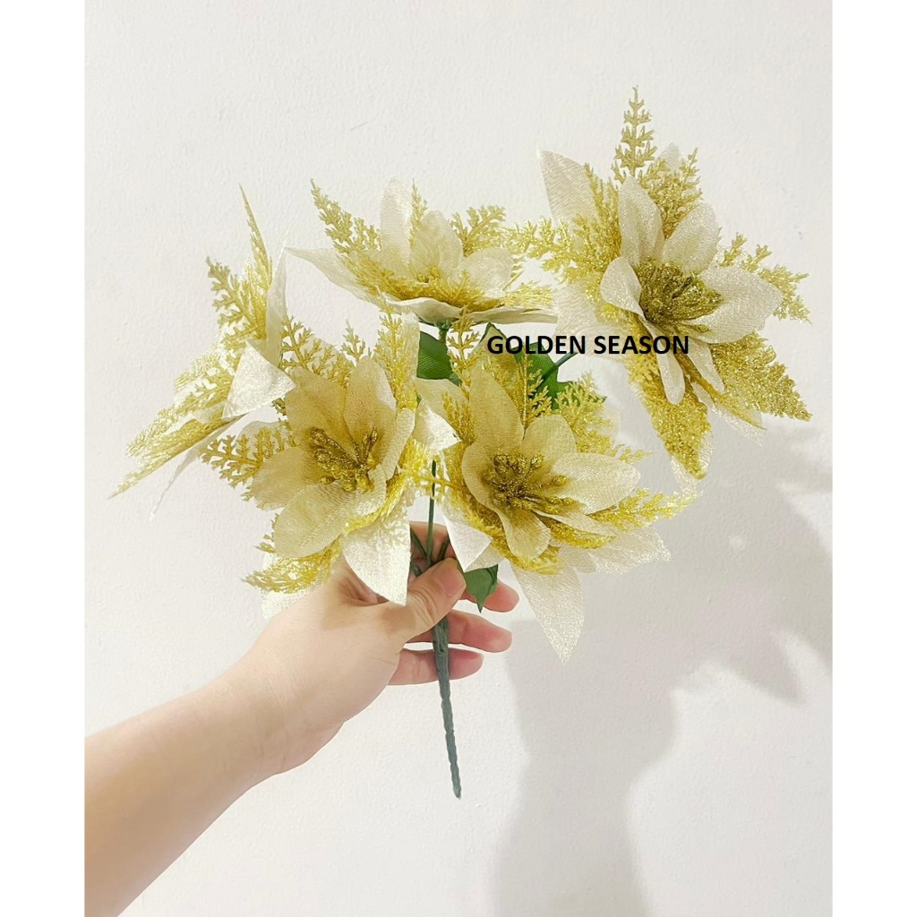 Jual 22cm Bunga Kastuba Jumbo dengan Tangkai Daun Cabang 5 dan 7 ...