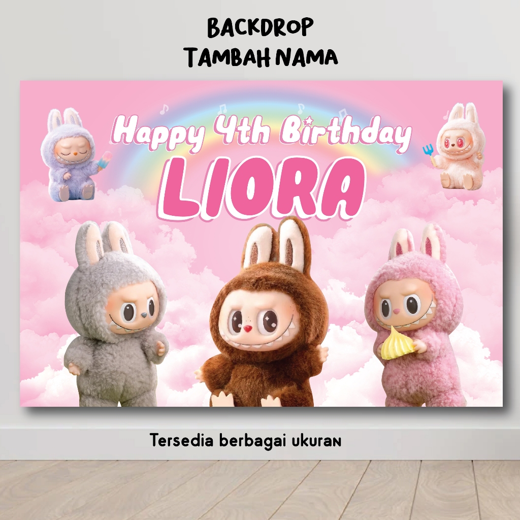 Jual BACKDROP LABUBU BACKGROUND BANNER WALLPAPER DEKORASI ULTAH HBD ...